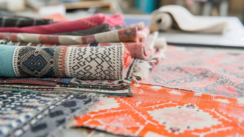 Colorful Fabric Samples Showing Innovative Textile Production Stock ...