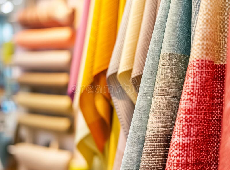 Colorful Fabric Samples in Various Colors and Textures Arranged on ...