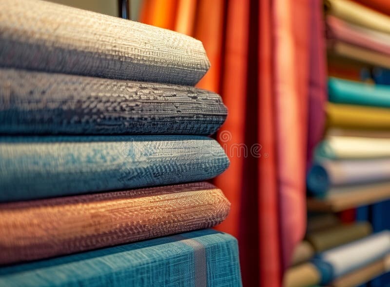 Colorful Fabric Samples in Various Colors and Textures Arranged on ...