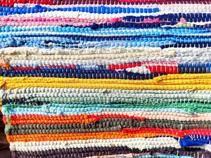Colorful Fabric Strips Arranged in Neat Rows Showcasing Vibrant ...