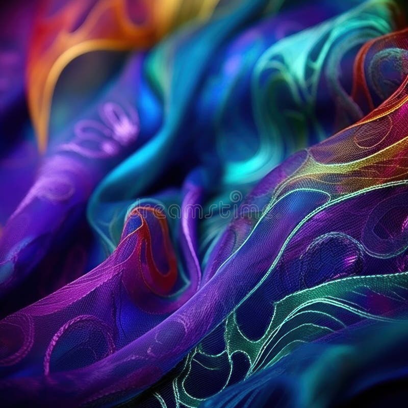 Colorful Fabric with a Swirl Pattern, AI Stock Illustration ...