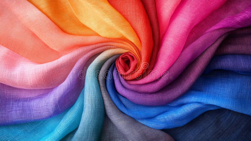 Colorful Fabric Swirl Rainbow Texture Background Stock Illustration ...
