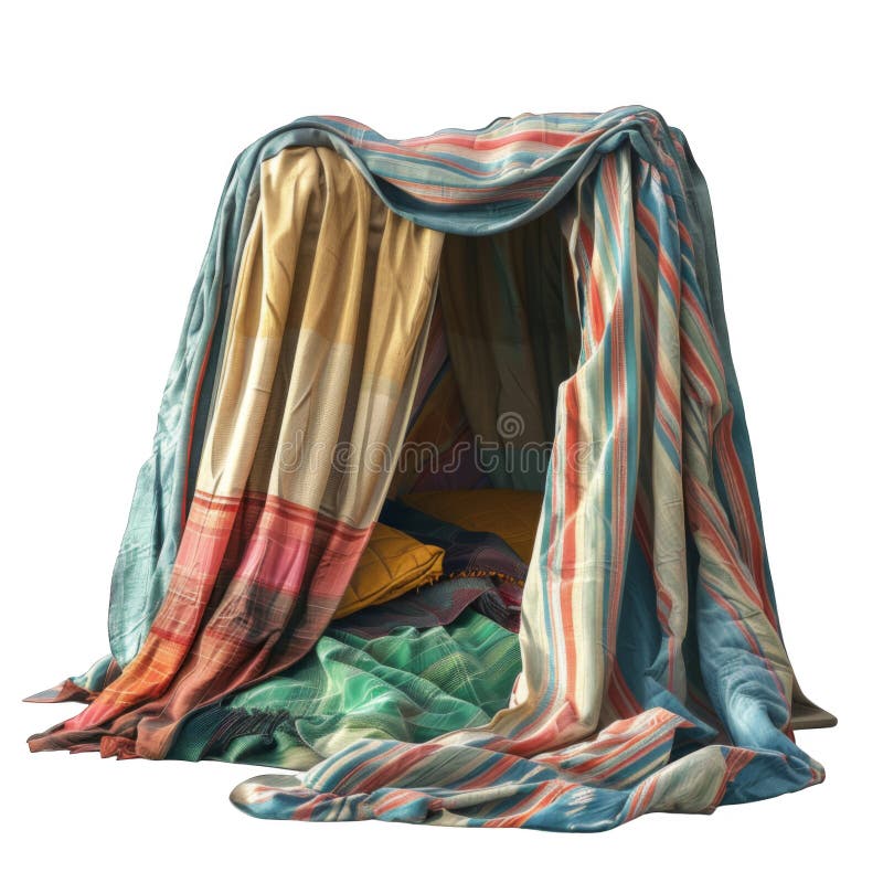 Colorful Fabric Tent with Pillows Inside Stock Image - Illustration of ...
