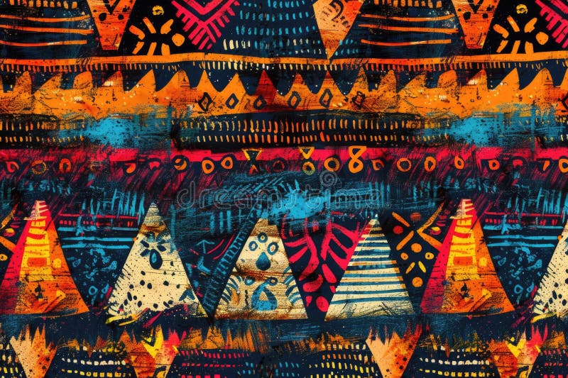 Colorful Fabric with Tribal Patterns, Great for Ethnic-themed Projects ...