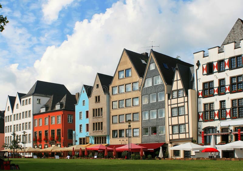 Colorful Facade of Houses in Germany Stock Photo - Image of blue, city ...