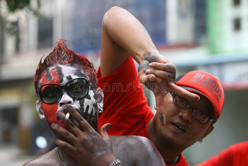 The Colorful Face of Joko Widodo Supporter Editorial Stock Image ...