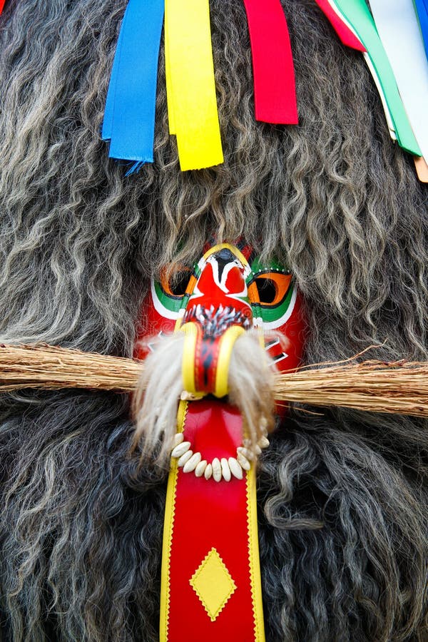 Colorful face of kurent stock photo. Image of headgear - 38430536