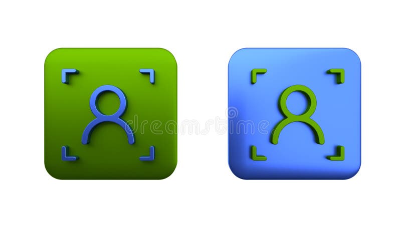 Colorful Face Recognition Icon Isolated on White Background. Face ...