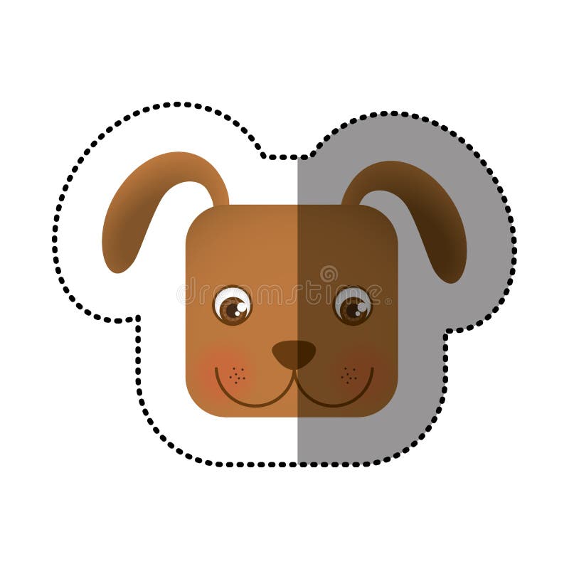 Colorful Face Sticker of Dog in Square Shape Stock Illustration ...