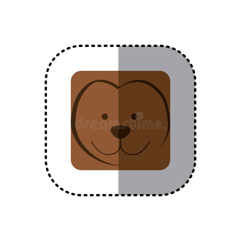 Colorful Face Sticker of Monkey Face in Square Frame Stock Illustration ...