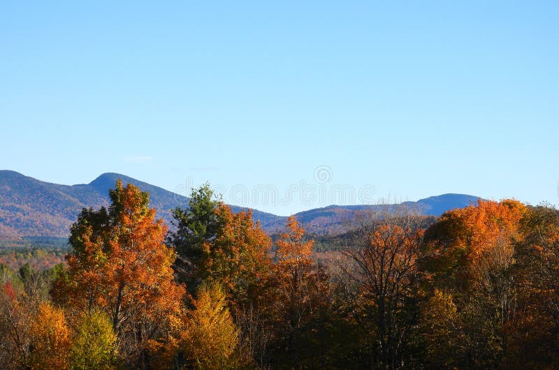 Colorful Fall Foliage Looking at Adirondack High Peaks Region Stock ...