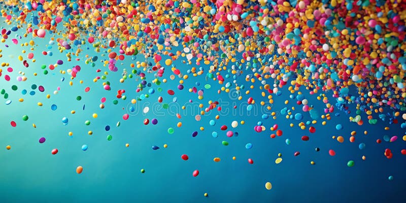 Colorful Falling Confetti on Blue Background Generative by AI Stock ...