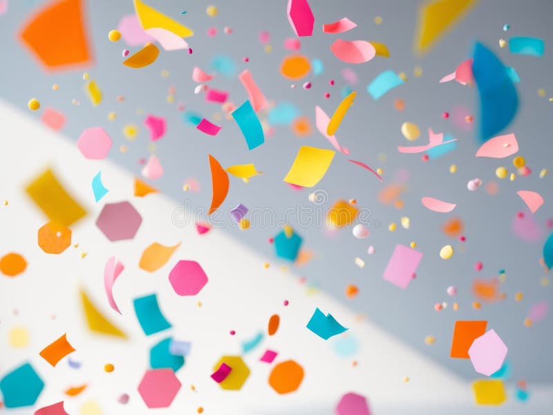 Colorful Falling Confetti, Celebration Background. Geometric Shapes in Motion. Stock Photo ...