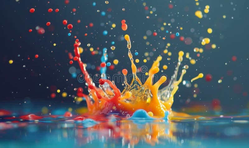 Colorful Falling Splash with Liquid Drops Stock Illustration ...