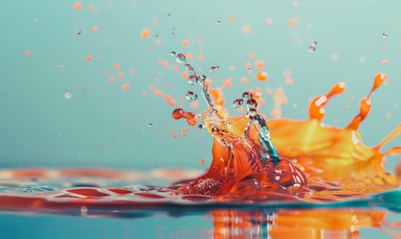 Colorful Falling Splash with Liquid Drops Stock Illustration ...