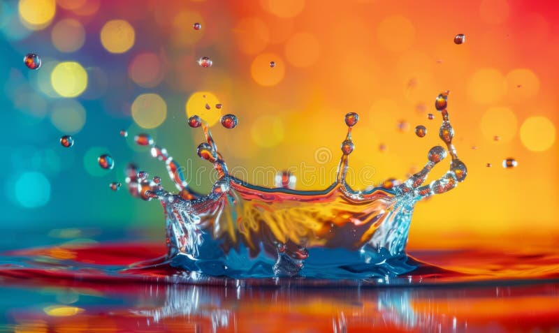 Colorful Falling Splash with Liquid Drops Stock Illustration ...