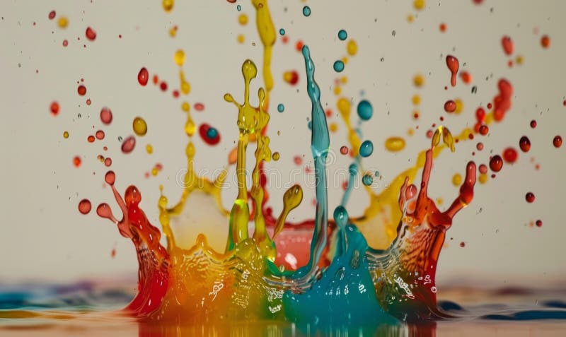 Colorful Falling Splash with Liquid Drops Stock Illustration ...