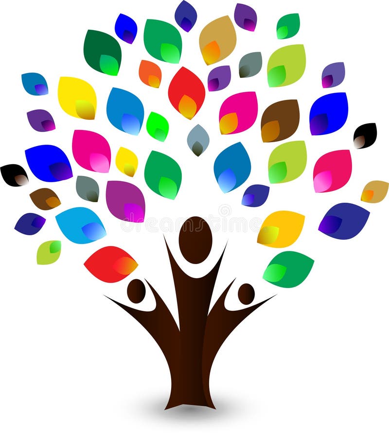 Family Tree Logo with Abstract Colors Stock Vector - Illustration of ...