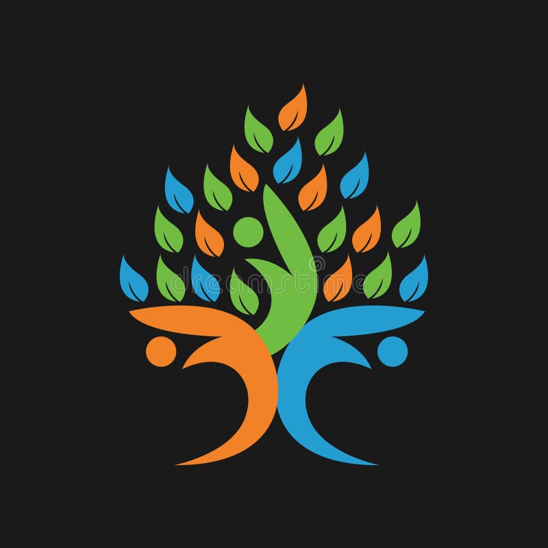 Colorful Tree Logo. Abstract Colorful Family Tree Icon Stock Vector ...