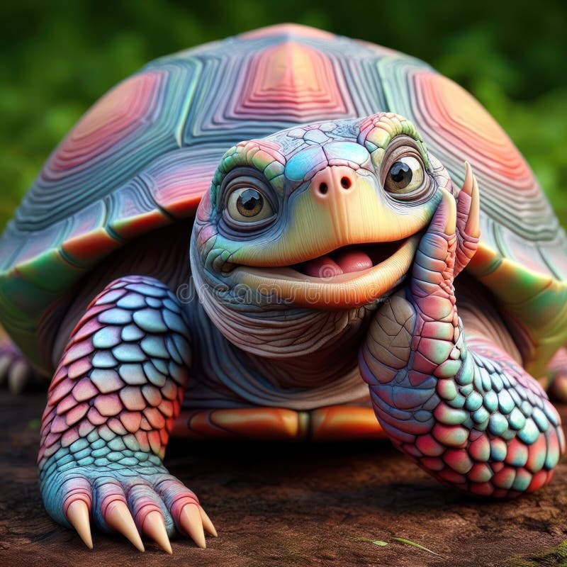 Colorful fantasy turtle stock illustration. Illustration of decorative ...