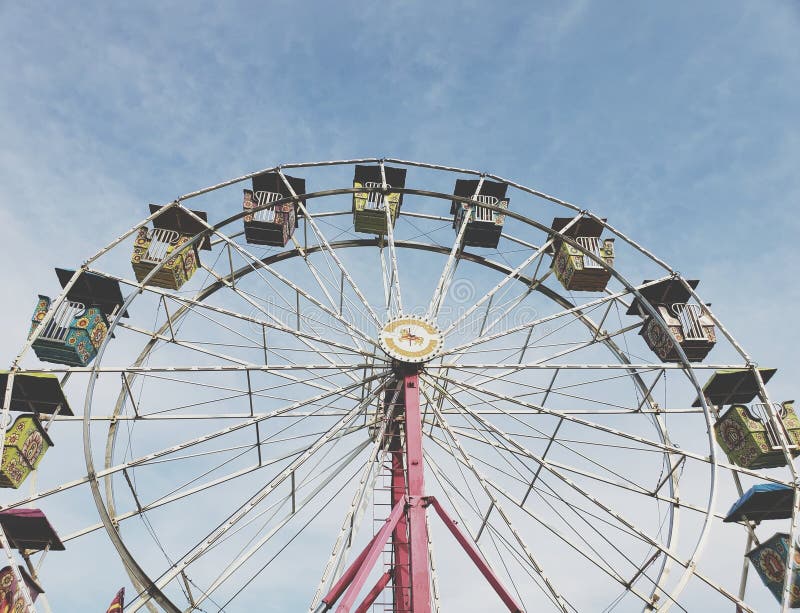 Colorful Farris Wheel in a Town Fair Stock Image - Image of wheel ...