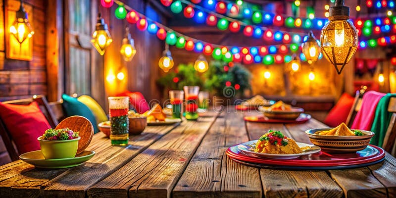 A Colorful Feast Rustic Mexican Restaurant Table Setting Captured from ...