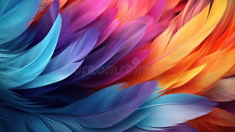 Colorful Feather Bird Texture Background AI Generated Stock ...
