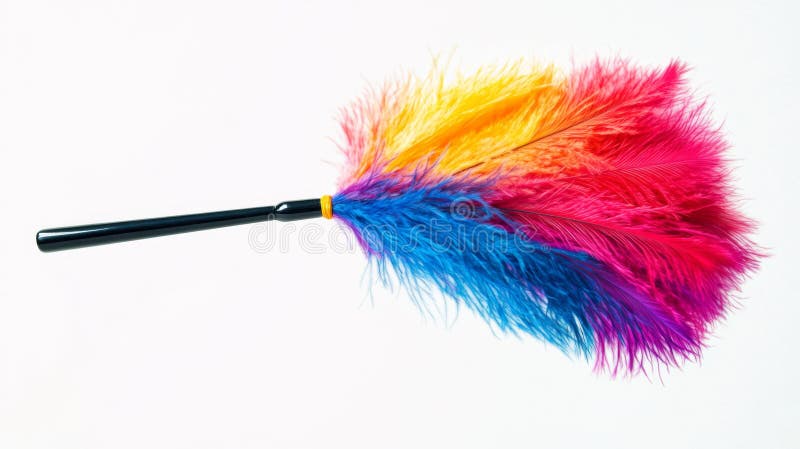 A Vibrant Feather Duster with a Blend of Bright Colors Creating a ...