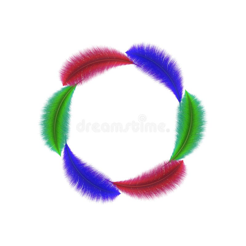 Feathers Circle Frame Background Stock Vector - Illustration of ...