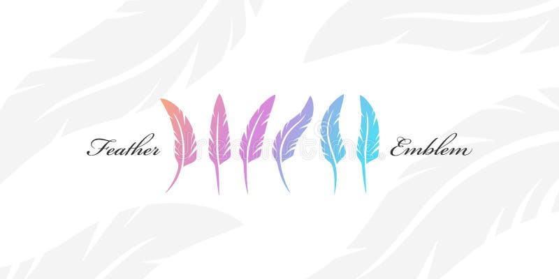 Colorful Feathers Emblem in Pastel Colors Stock Vector - Illustration ...