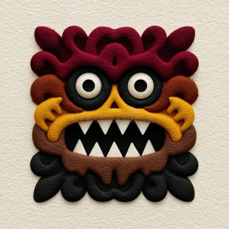 A Colorful Felt Monster Mask with Sharp Teeth. Stock Illustration ...