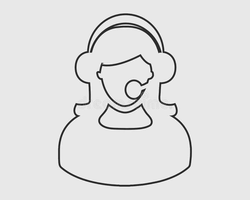 Female Customer Service Icon Stock Vector - Illustration of assistant ...