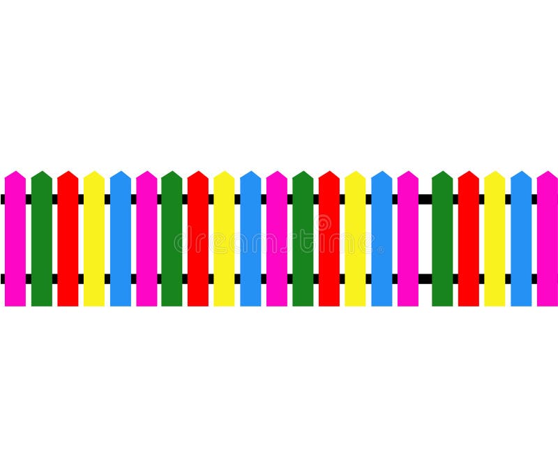 Colorful fence stock illustration. Illustration of wooden - 23902787
