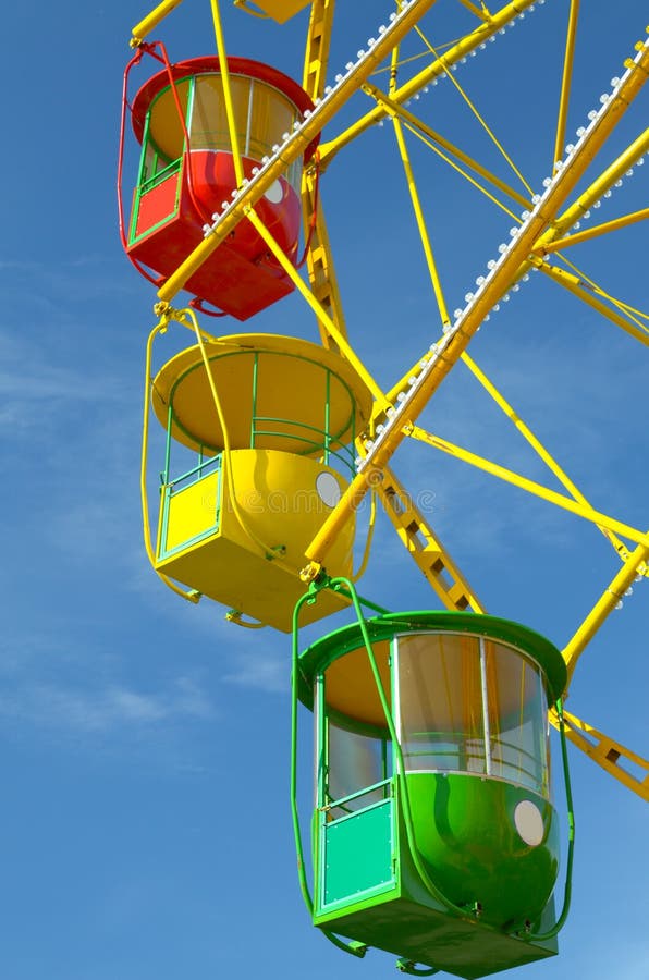 Colorful Ferris Wheel View in the Autumn, Vertical, Side View Stock ...