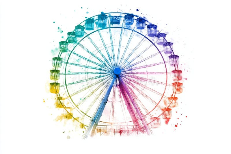 Colorful Ferris Wheel Clock Stock Photo - Image of generated ...