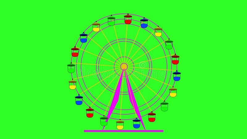 Colorful Ferris Wheel on a Green Screen Background. Stock Footage ...