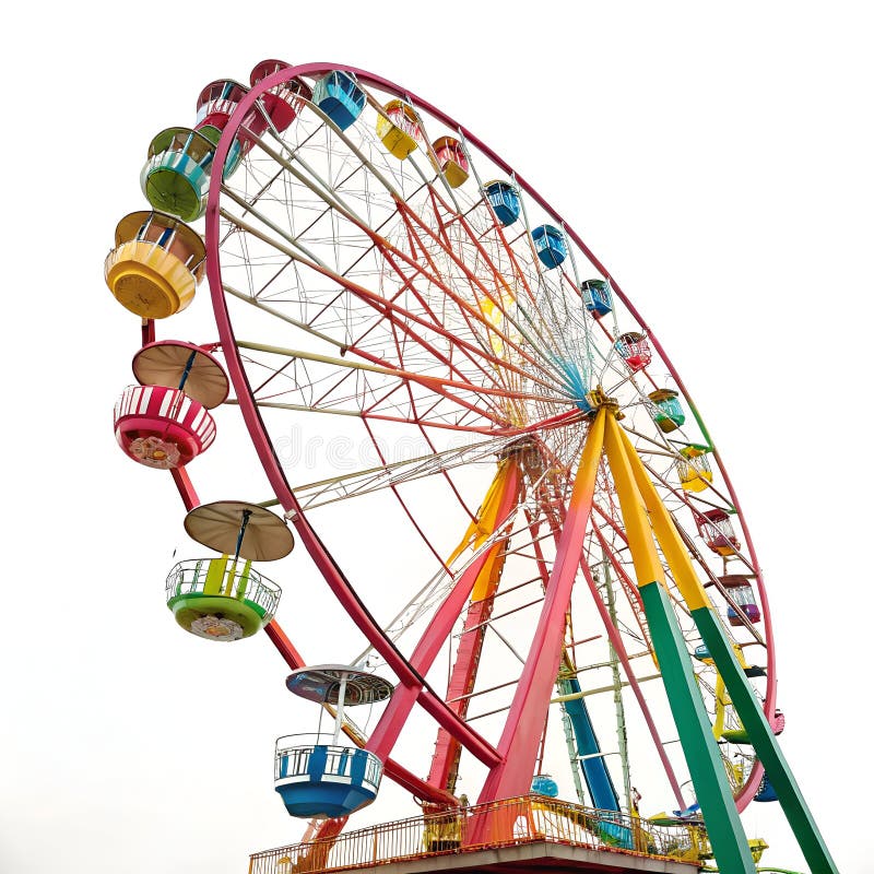Colorful Ferris Wheel Isolated on White Background Stock Illustration ...