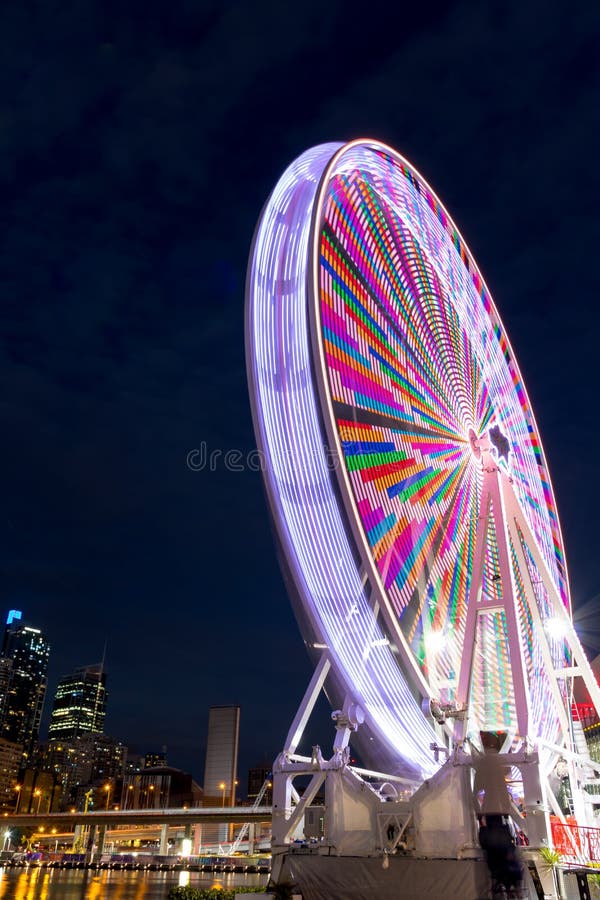 Colorful Ferris Wheel Lights Up the Night Editorial Image - Image of ...