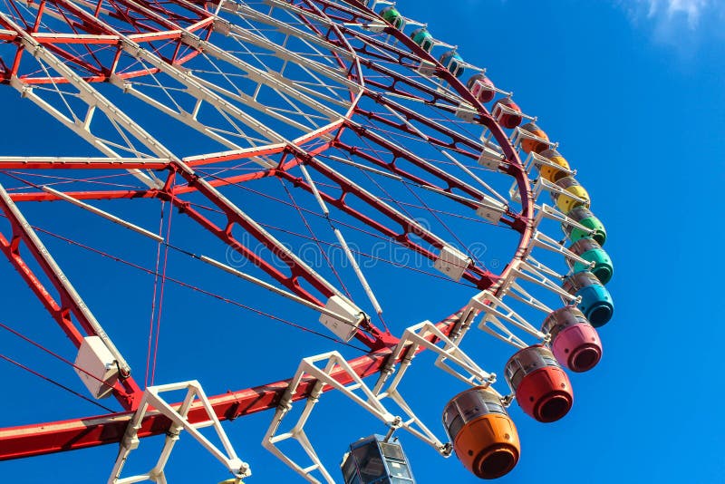 Carriages Of Ferris Wheel Horizontal Stock Image - Image of clear ...