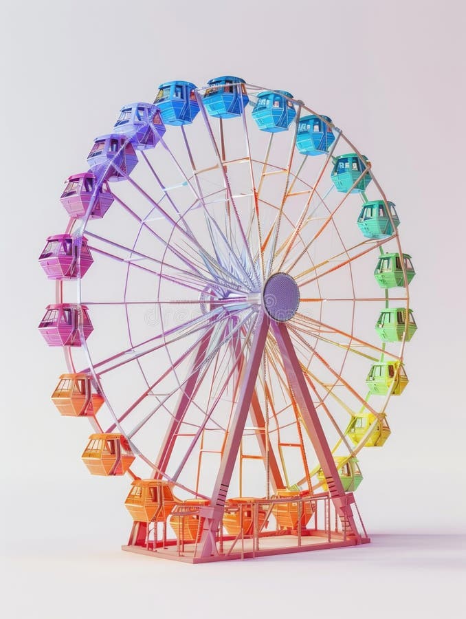 Ferris Wheel on White stock photo. Image of ferris, bright - 374476834