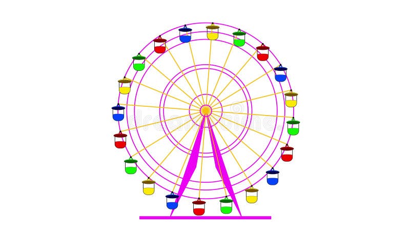 Colorful Ferris Wheel on a White Background. 4k Animation Stock Video ...