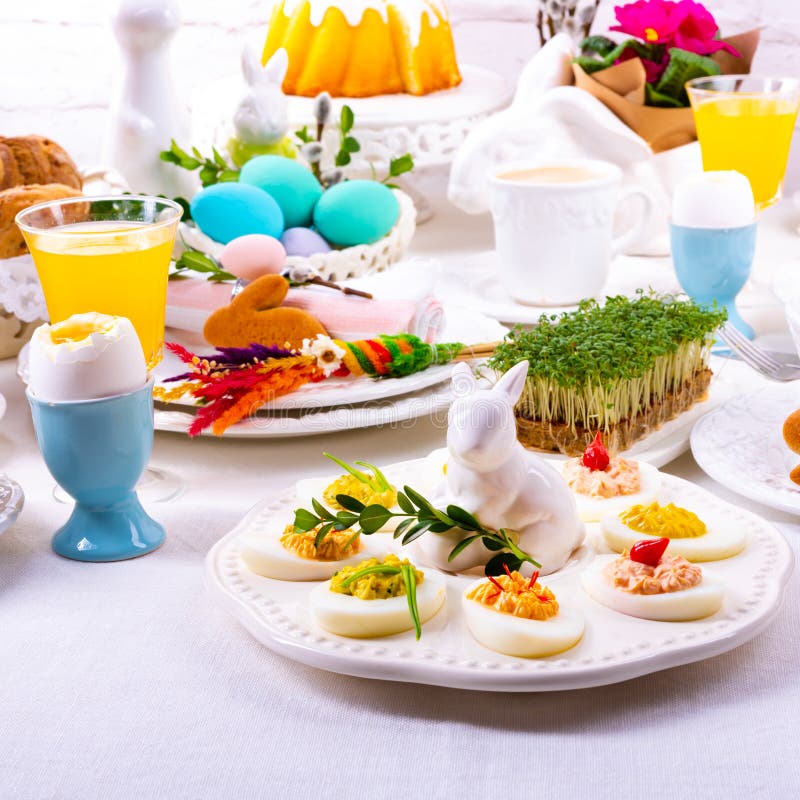 Easter table stock photo. Image of dinner, celebration - 107736662