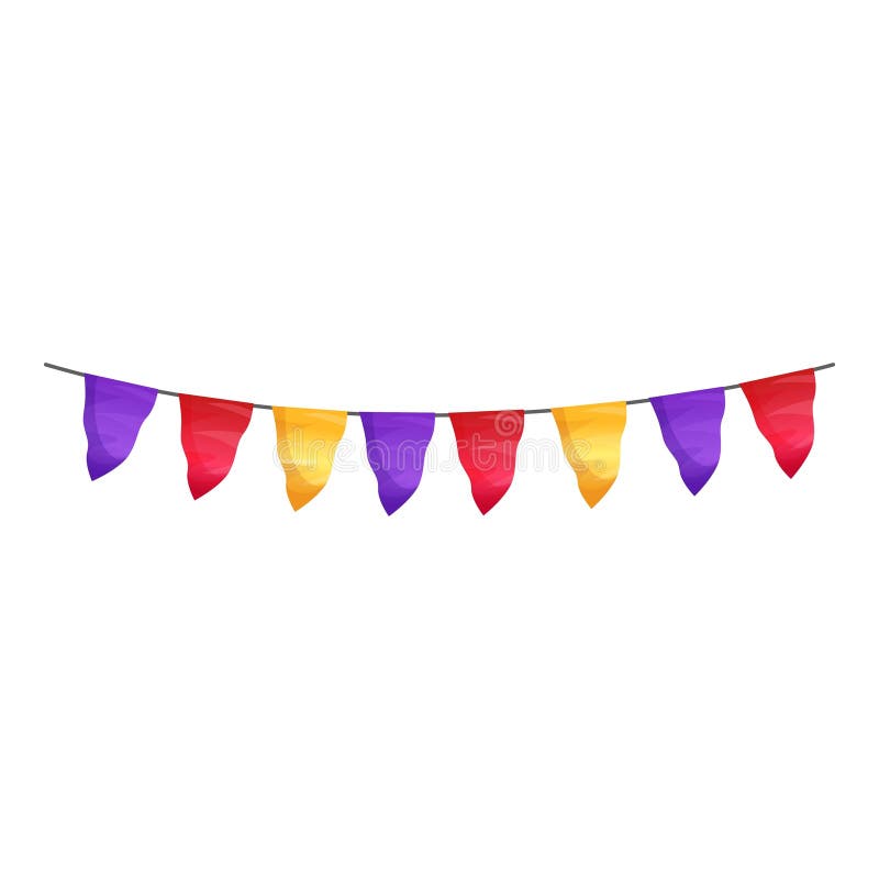 Colorful Festive Flag Bunting Hanging on String Celebrating Event Stock ...