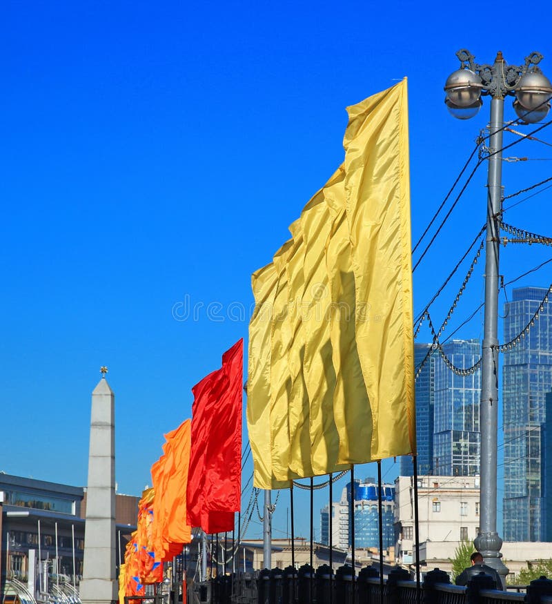 Colorful Festive Flags during a Holiday Stock Image - Image of ...