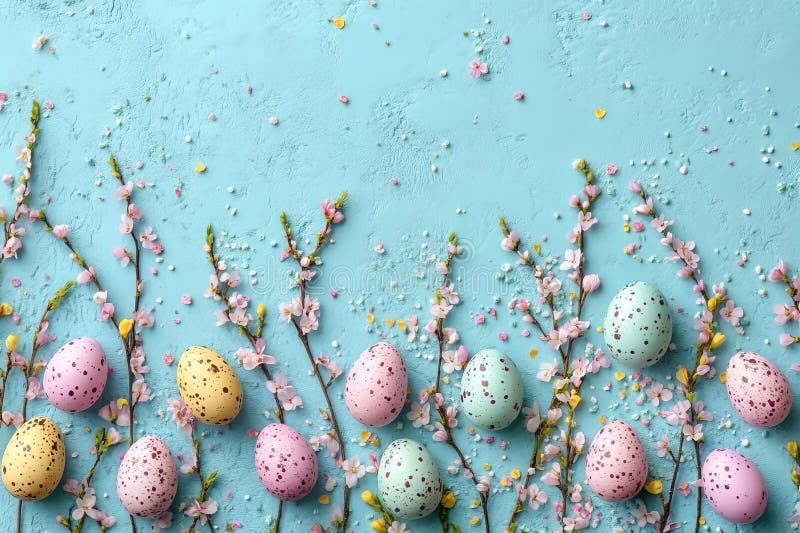 A Colorful, Festive Frame of Easter Eggs, Featuring a Decorative Design ...