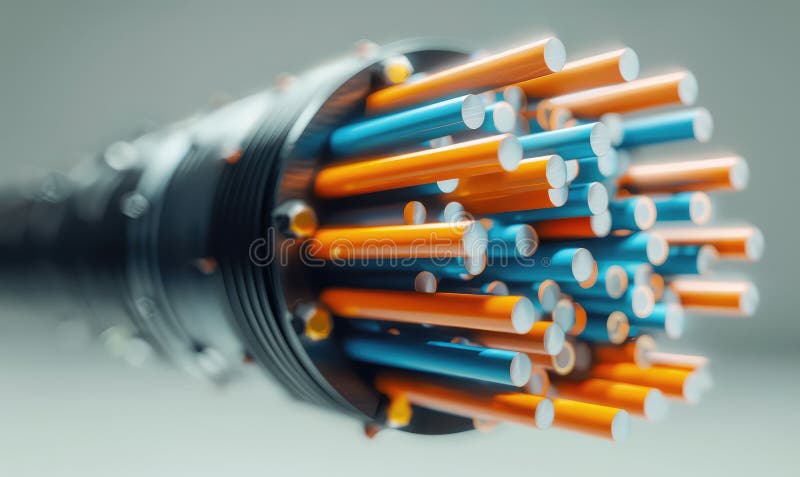 Colorful Fiber Optic Cable Network Stock Illustration - Illustration of ...