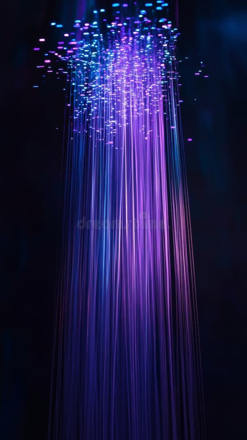 Colorful Fiber Optic Cables with Glowing Lights Stock Image - Image of ...
