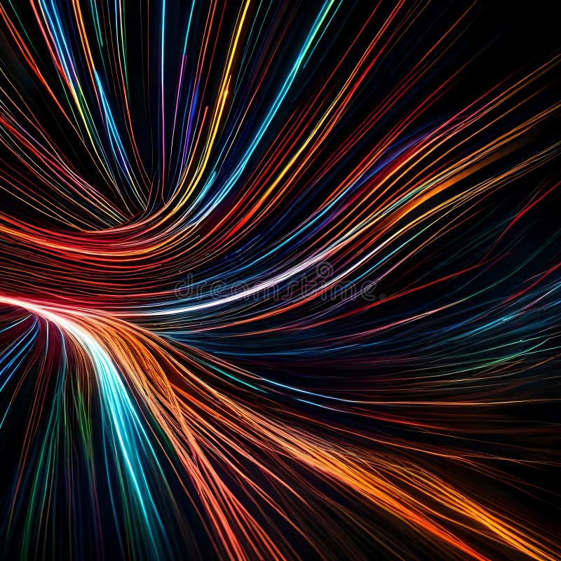 Colorful Fibre Optics - Ai Generated Image Stock Illustration ...