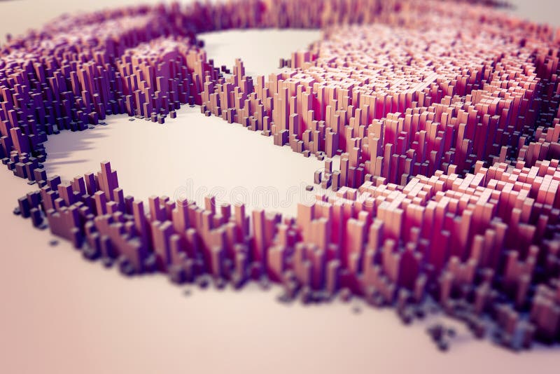 Colorful Field of Cube Columns that Make Up the Abstract Entity Stock ...