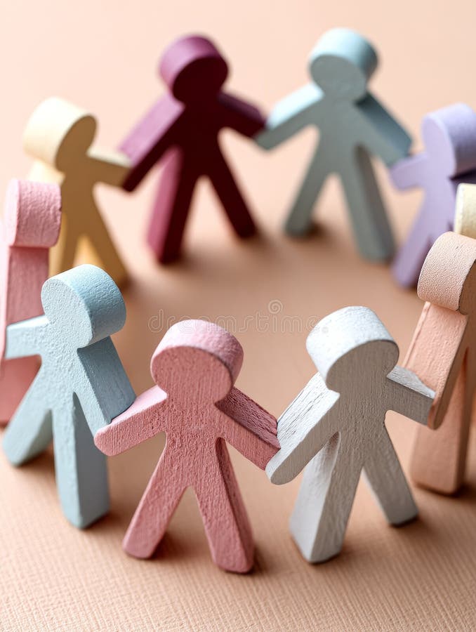 Colorful Figure Chain Symbolizing Unity Teamwork Stock Photos - Free ...